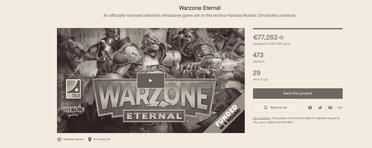 Warzone Eternal successfully funded! – Luna City Courier
